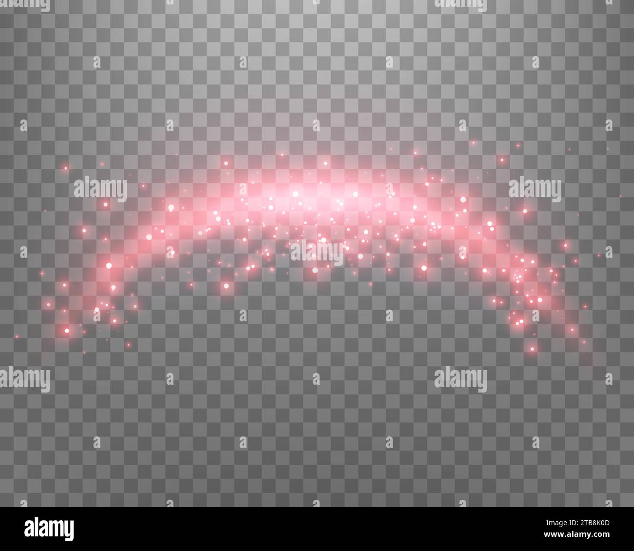 Red magic arch with glowing particles, sunlight lens flare. Neon ...