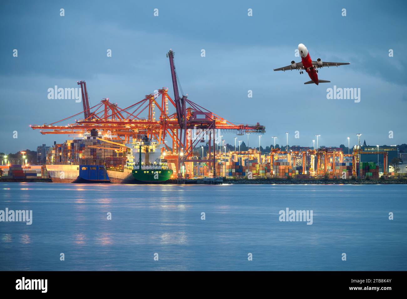 International cargo ship with logistics and containers cargo ...