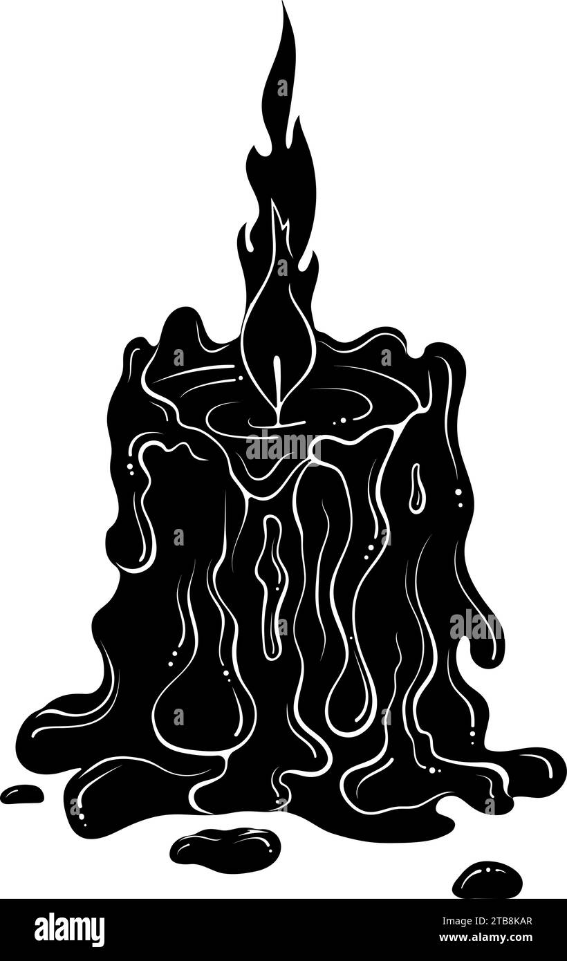 Silhouette burning melted candle Stock Vector Image & Art - Alamy