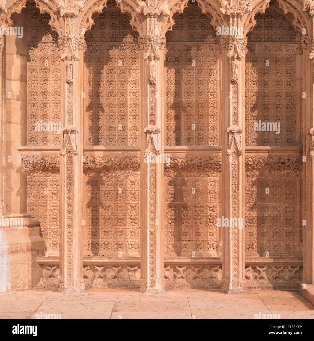 Detail of the ornate rood screen in the medieval cathedral at Lincoln ...