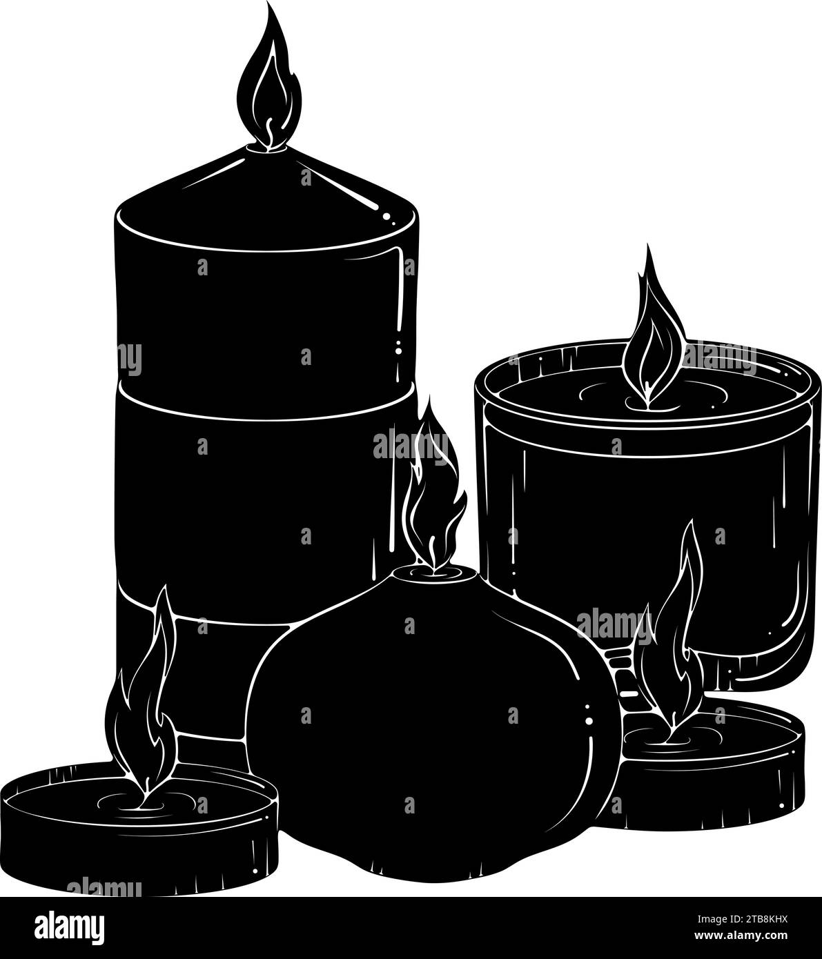 Set of glass candles Black and White Stock Photos & Images - Alamy