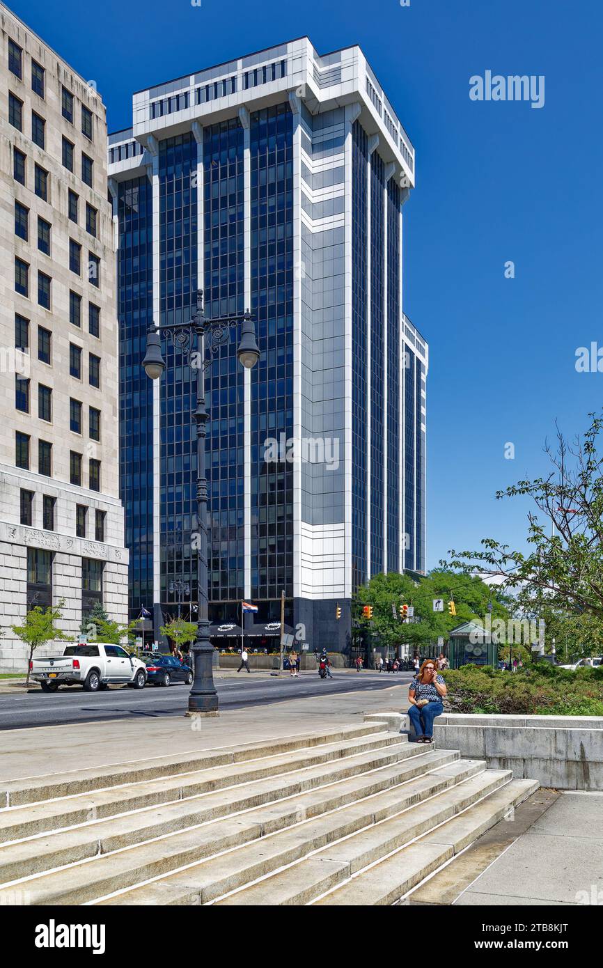 One Commerce Plaza, a Downtown Albany skyscraper, had its white marble ...