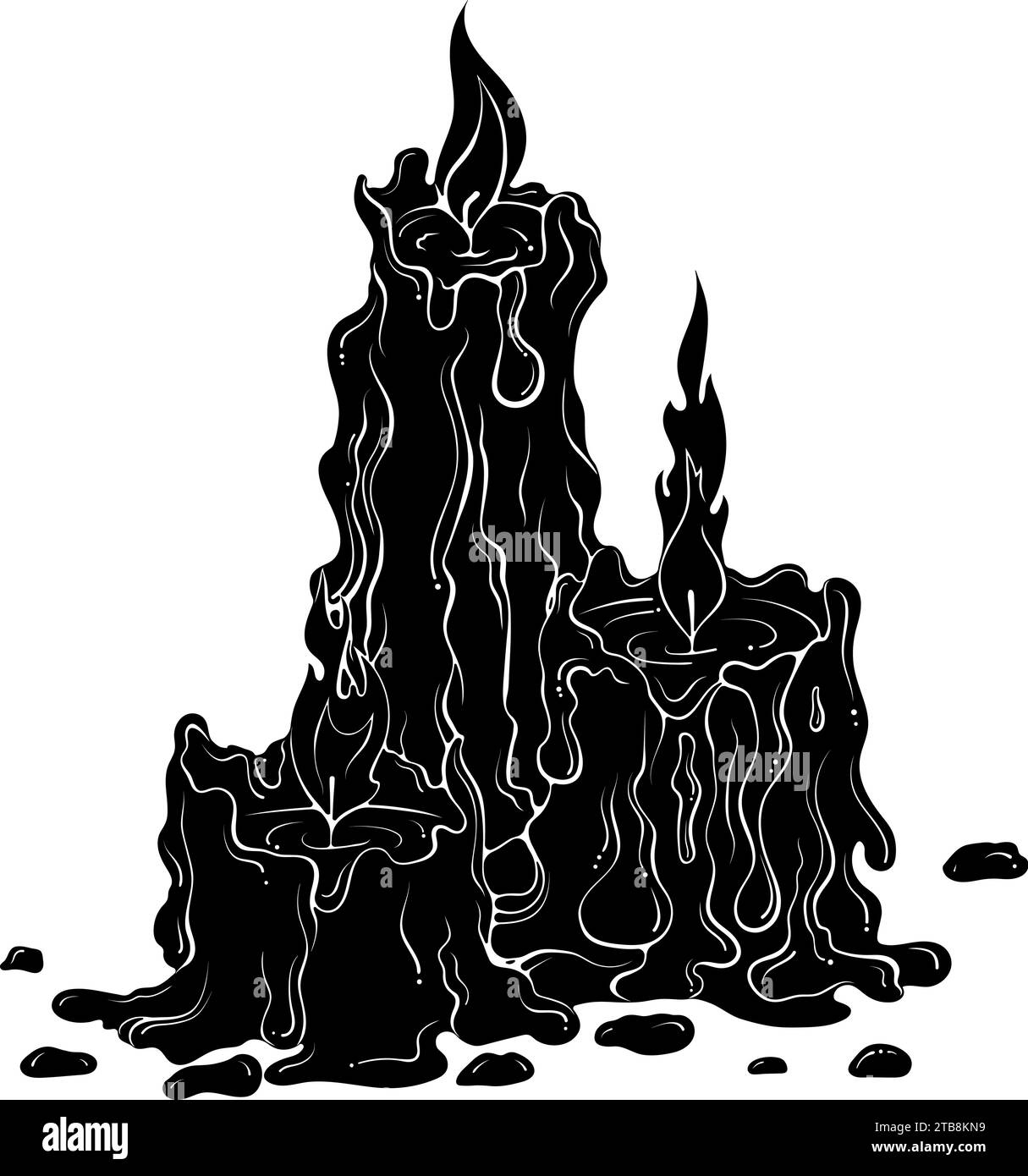 Silhouette three burning melted candles Stock Vector Image & Art - Alamy