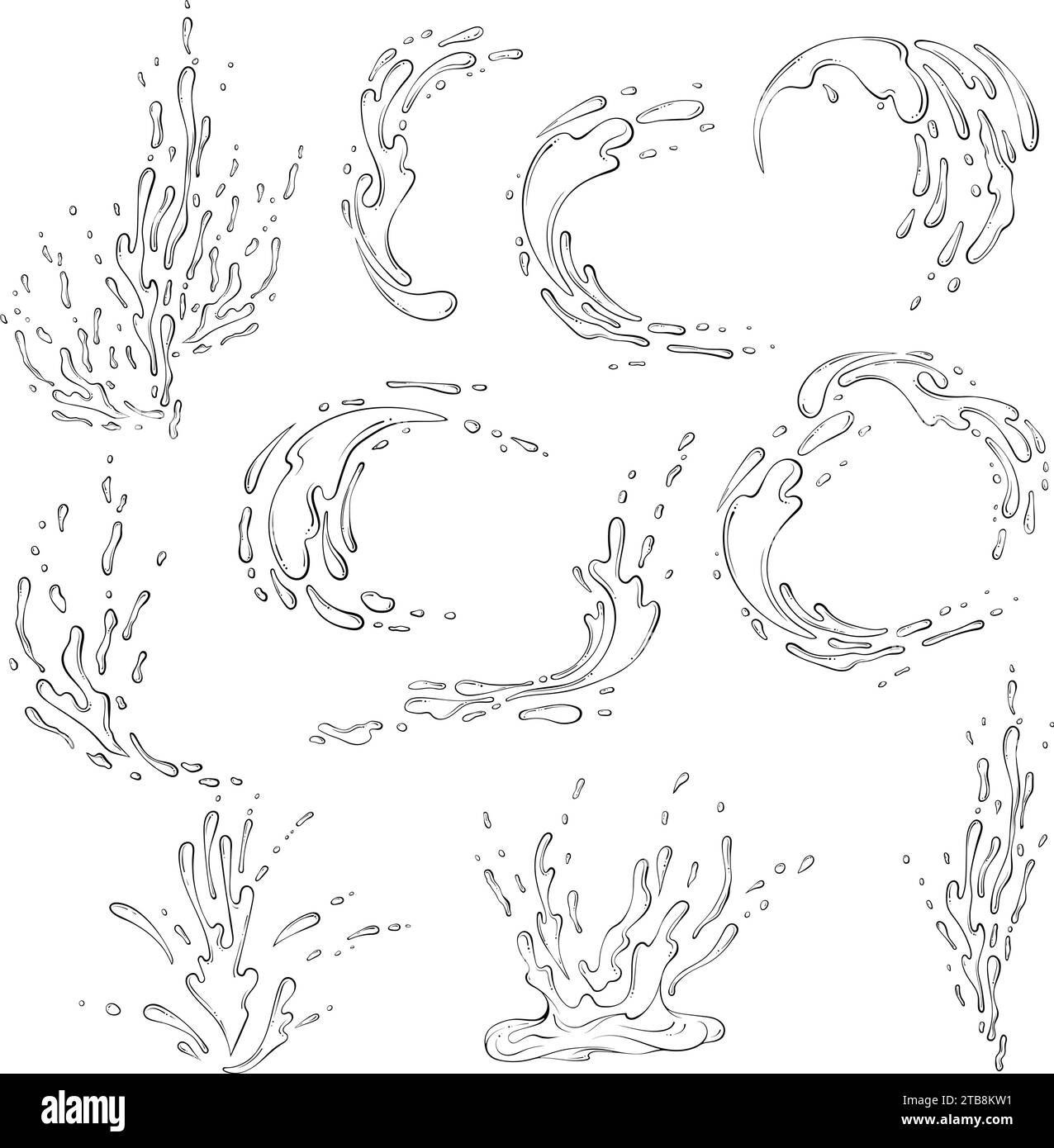 Set of liquid splash line art Stock Vector Image & Art - Alamy