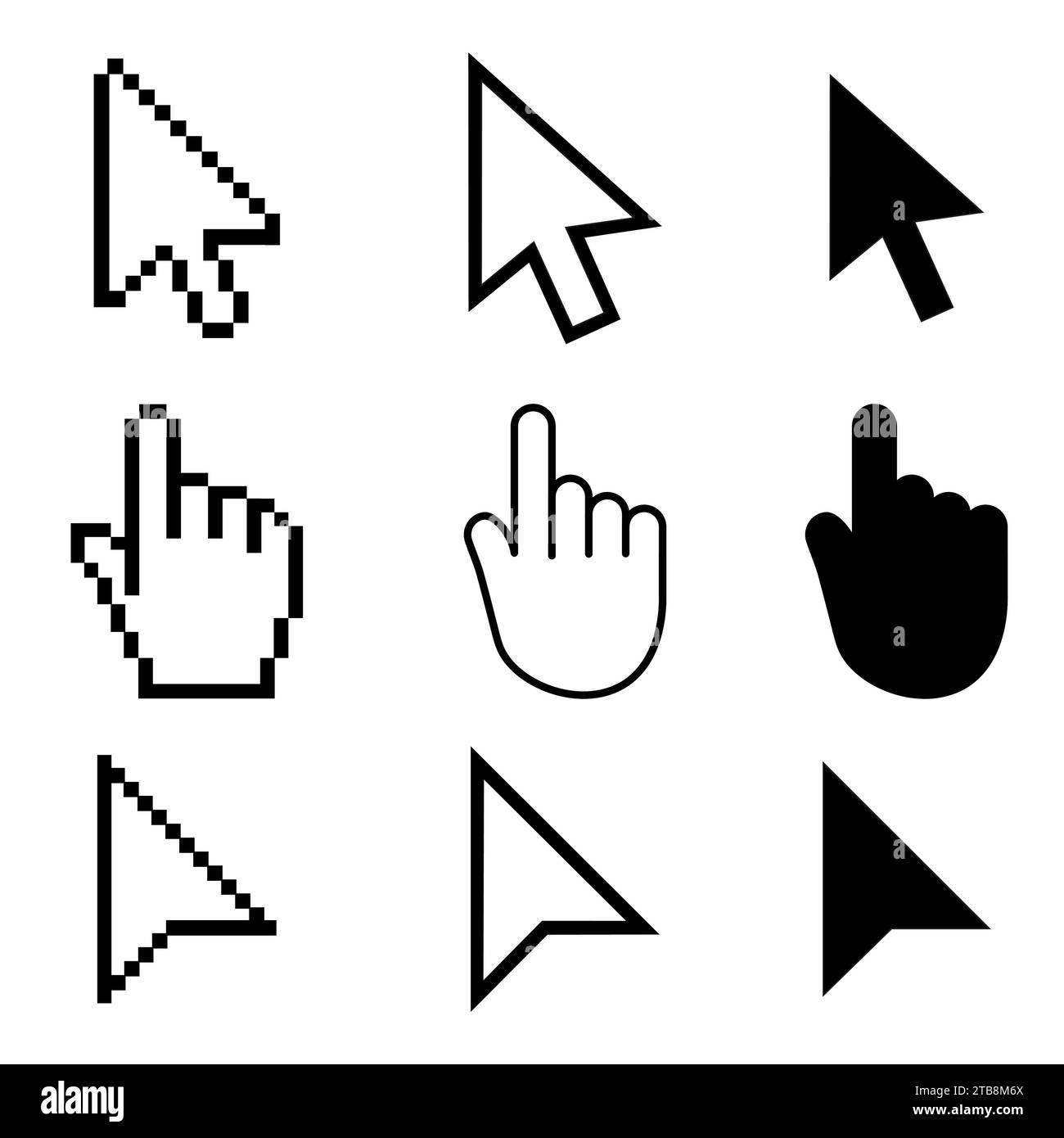 Mouse hand arrow cursor set hi-res stock photography and images - Alamy