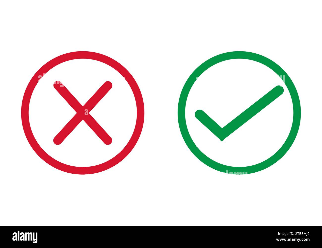 green tick and red cross vector illustration Stock Vector Image & Art - Alamy