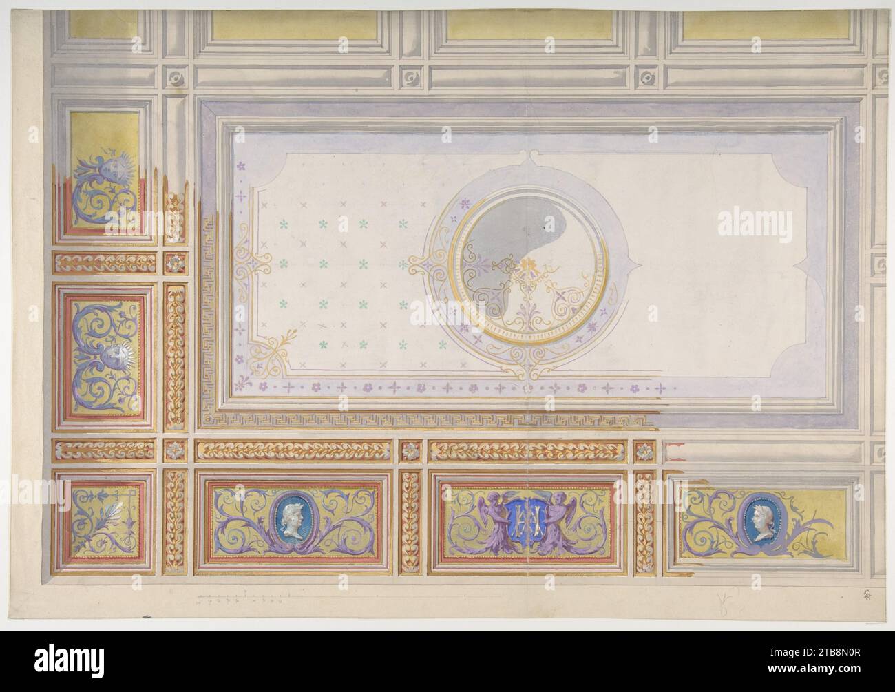 Ceiling Design for Bedroom of Duchesse de Newcastle, Hotel of Madame ...