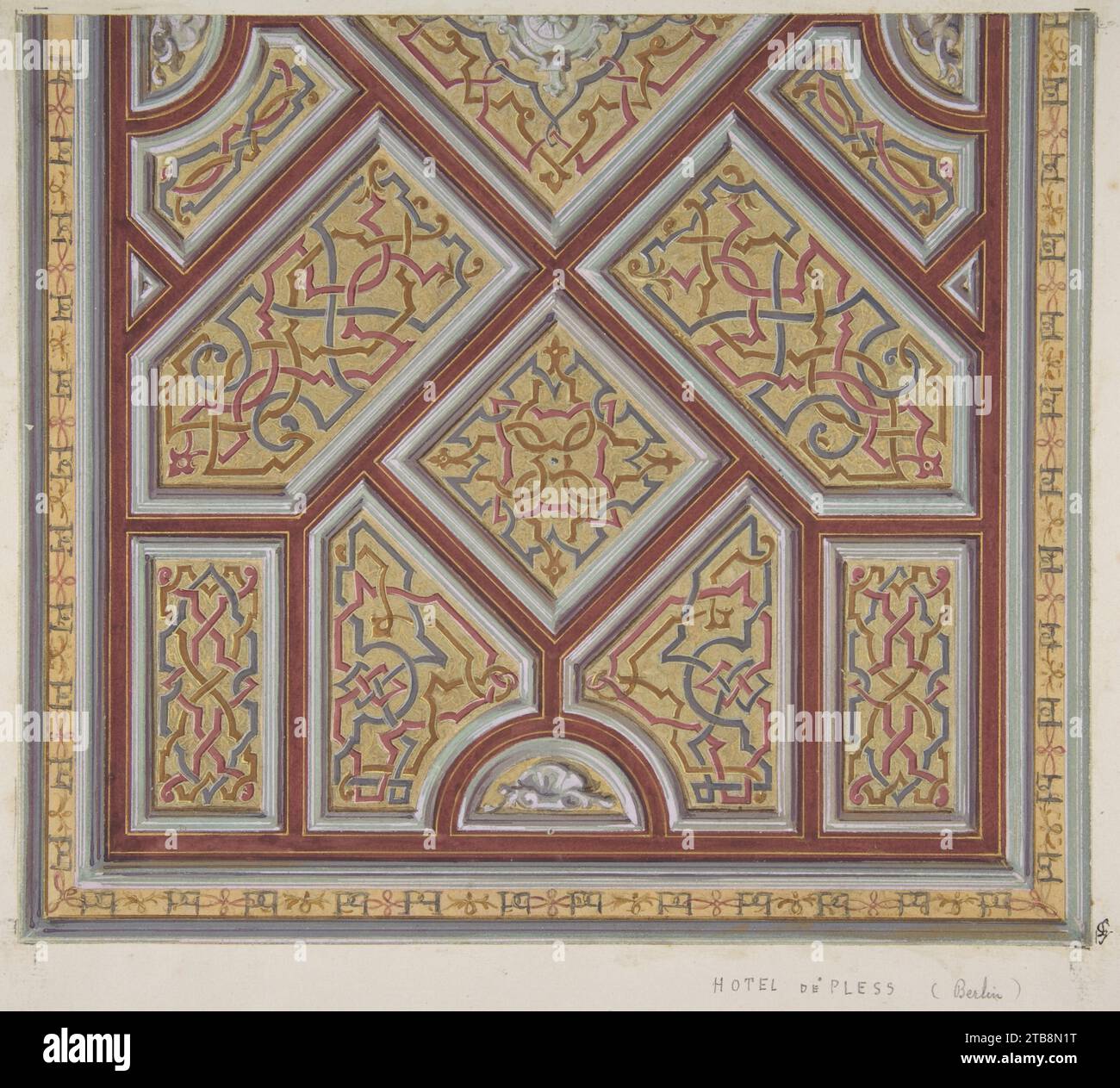 Design for Ceiling Decoration in the Hotel de Pless, Berlin 1967 by ...