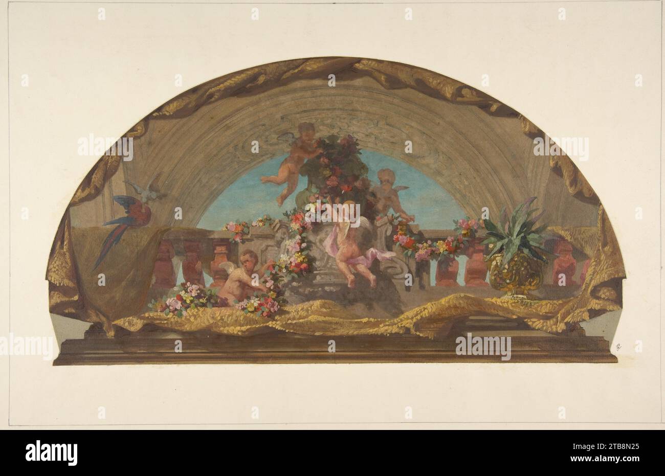 Design for the Decoration of a Lunette on the Staircase, Hotel de Pless ...