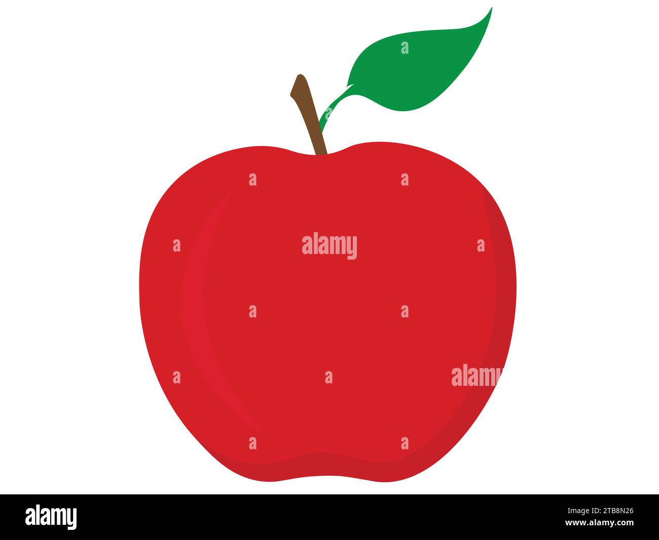 red apple with leaf isolated vector Stock Vector Image & Art - Alamy