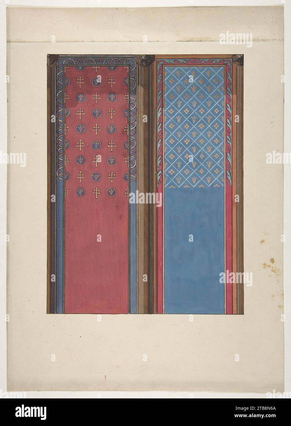 Design for the painted decoration of panels 1967 by Jules-Edmond ...
