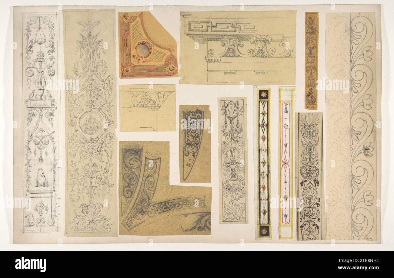 Thirteen designs for the painted decoration of interiors 1967 by Jules-Edmond-Charles Lachaise ...