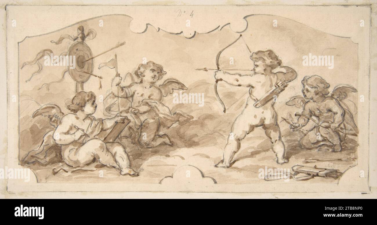 Design of putti at play 1967 by Jules-Edmond-Charles Lachaise Stock ...