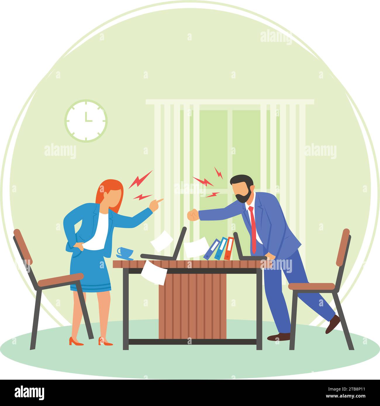 Workplace fight Stock Vector Images - Alamy