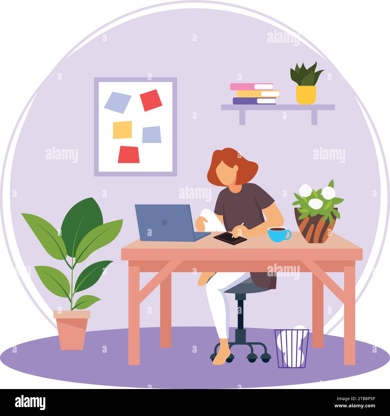 Stretching out your leg and knees at workplace concept, Hug one knee ...