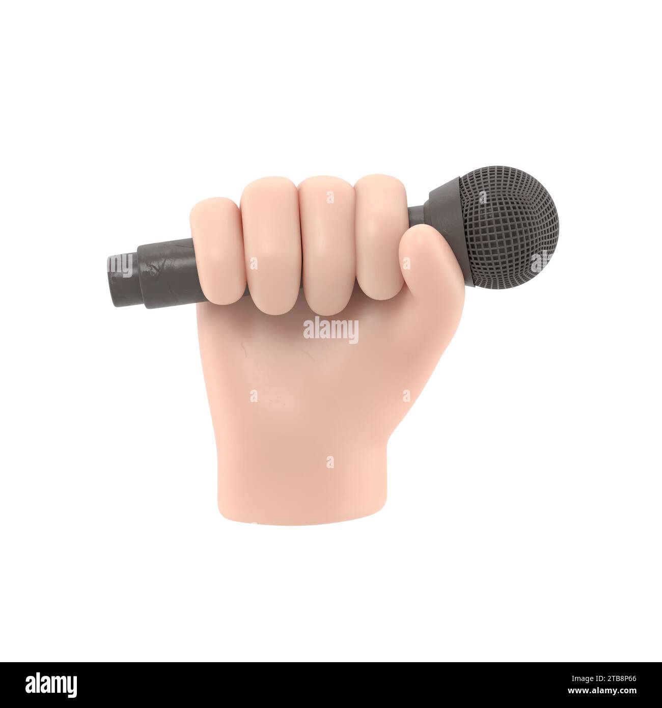 Cartoon Gesture Icon Mockup.Cartoon hand holding microphone.3D ...