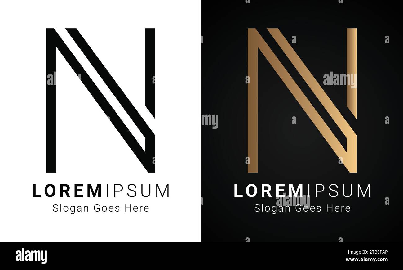 Letter n wedding logo hi-res stock photography and images - Alamy