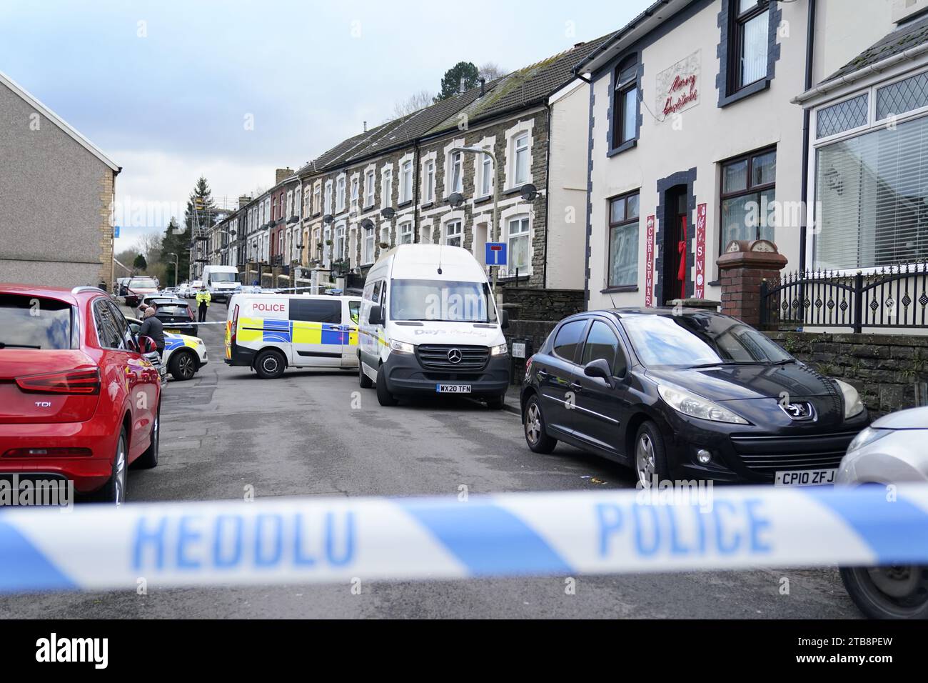 The scene on Moy Road in the village of Aberfan, Merthyr, South Wales ...