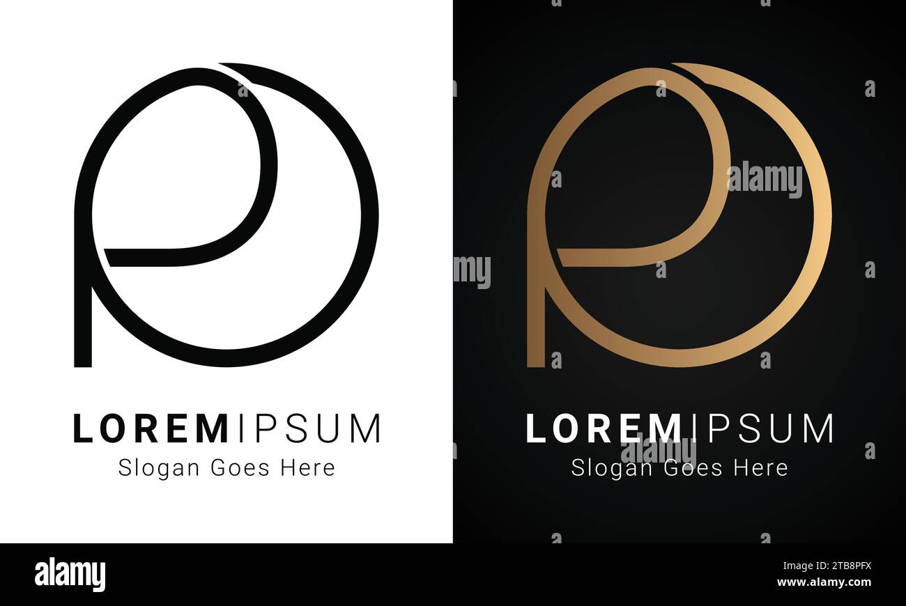 Luxury Initial PO or OP Monogram Text Letter Logo Design Stock Vector ...