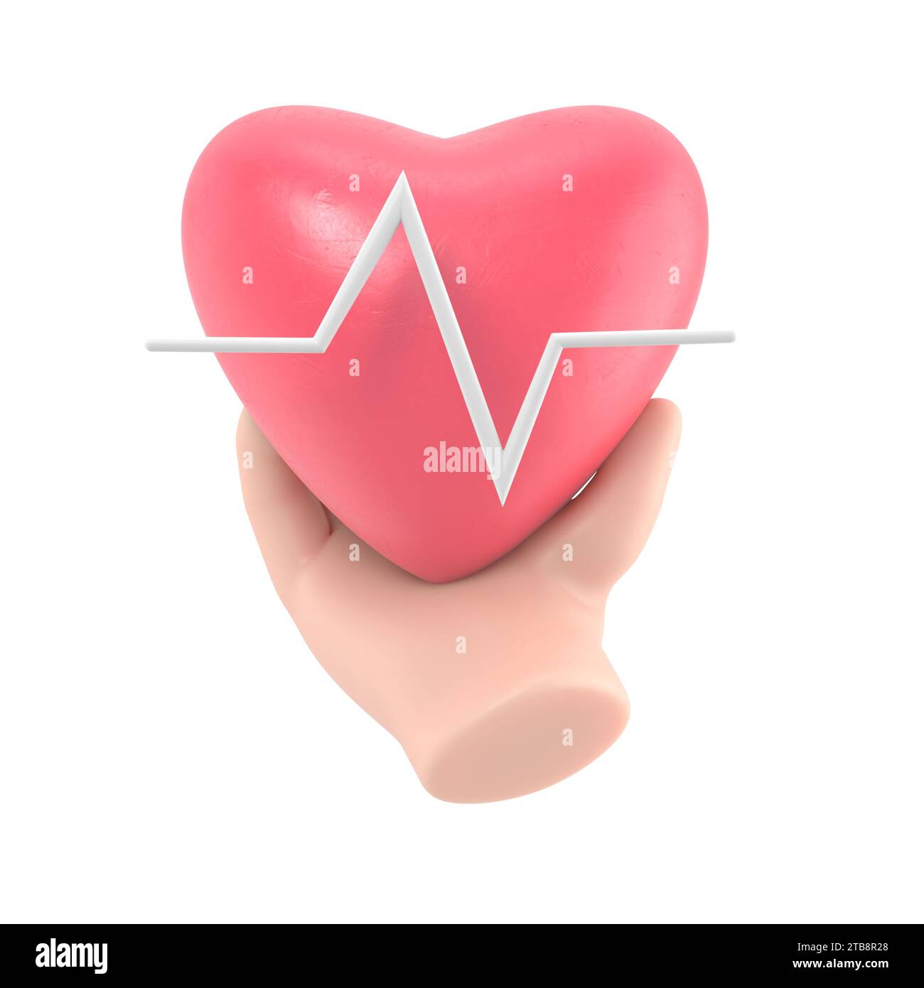 3d render. Medical heart rate icon. Doctor or cardiologist cartoon hand ...