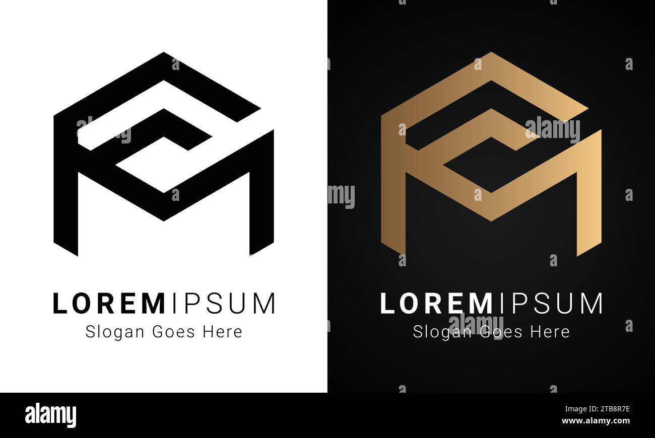 Luxury Initial MF or FM Monogram Text Letter Logo Design Stock Vector Image & Art - Alamy