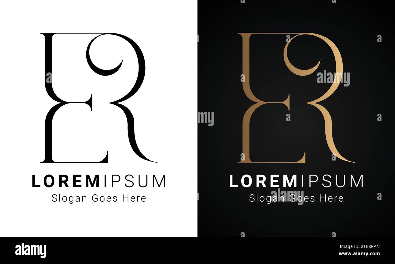 Luxury Initial ER or RE Monogram Text Letter Logo Design Stock Vector ...