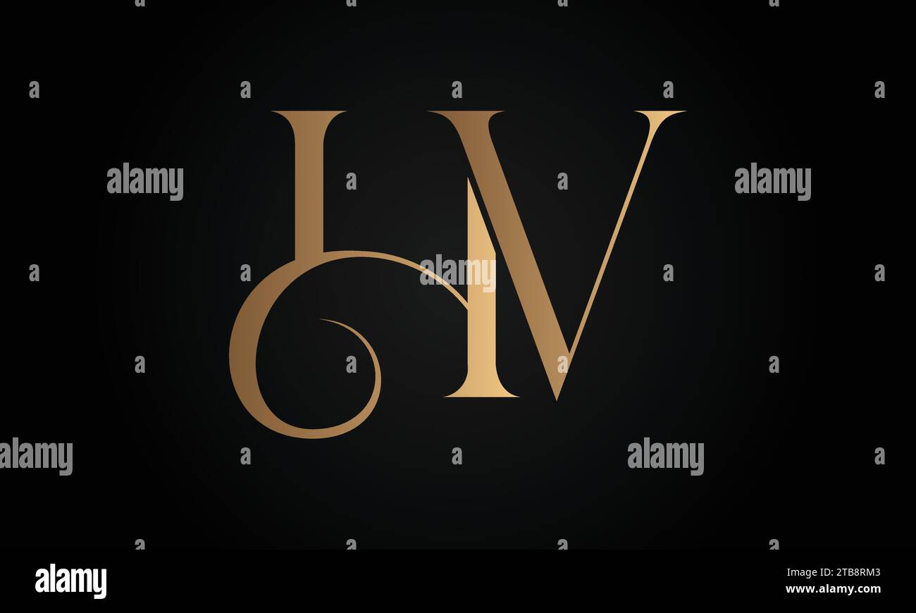 Luxury Initial VH or HV Monogram Text Letter Logo Design Stock Vector Image & Art - Alamy