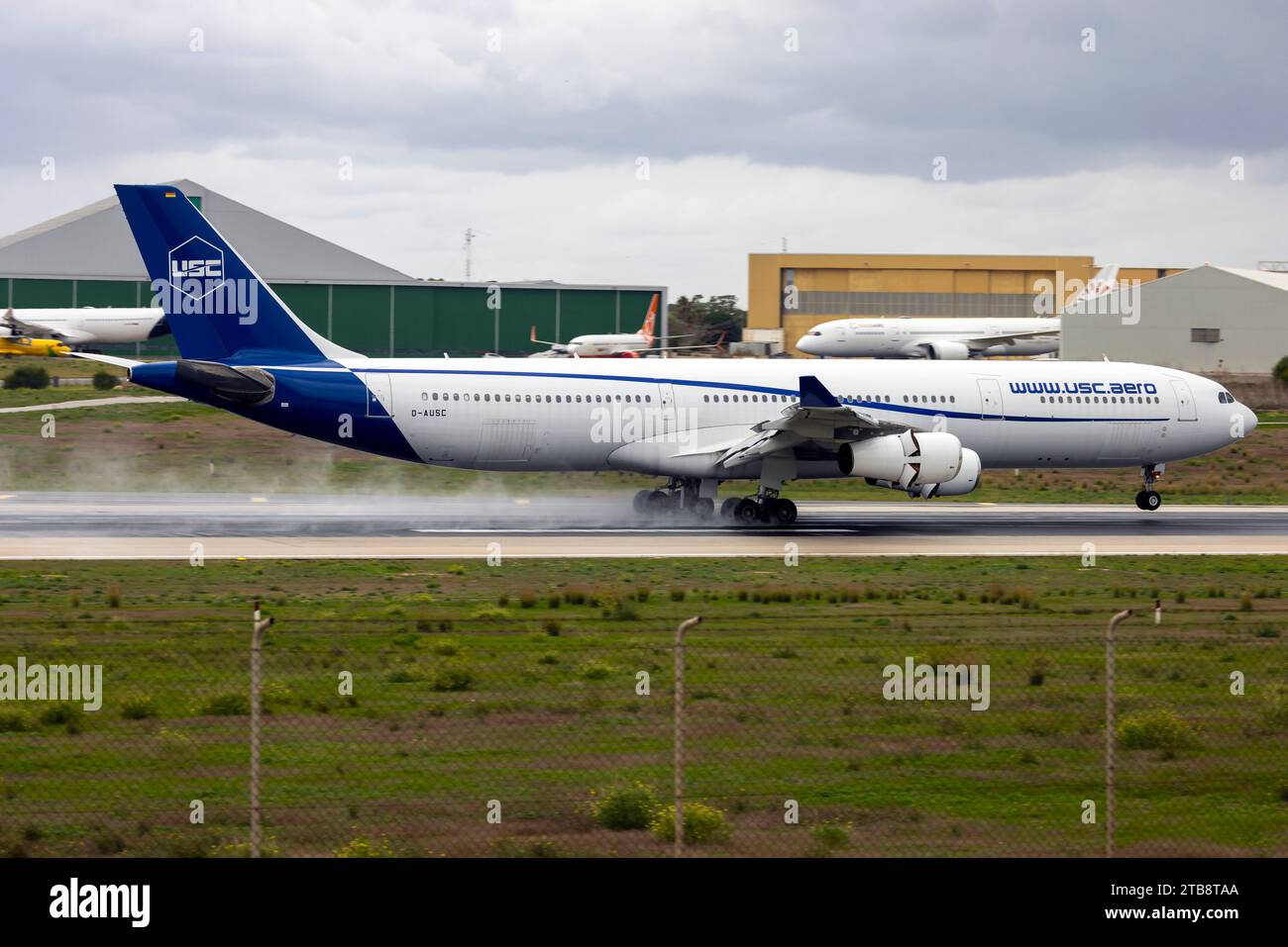 Universal Sky Carrier (USC) Airbus A340-313 (REG: D-AUSC) arriving for ...