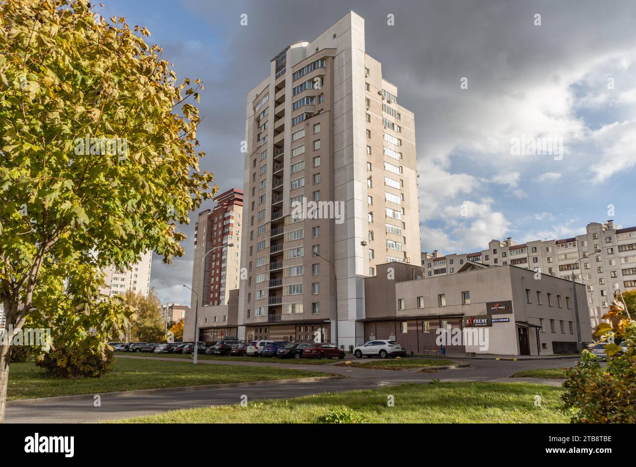 Apartment buildings in Minsk in fall Stock Photo - Alamy