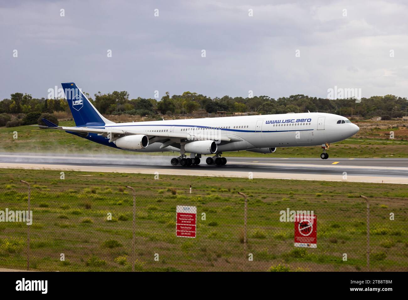 Universal Sky Carrier (USC) Airbus A340-313 (REG: D-AUSC) arriving for ...