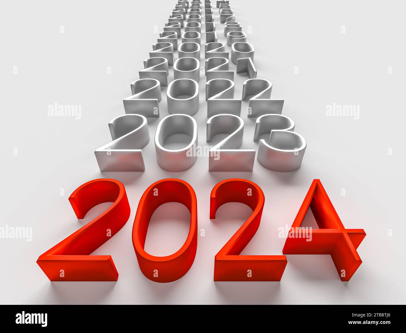 Red number of new year 2024 near old years. Celebrate holiday concept ...