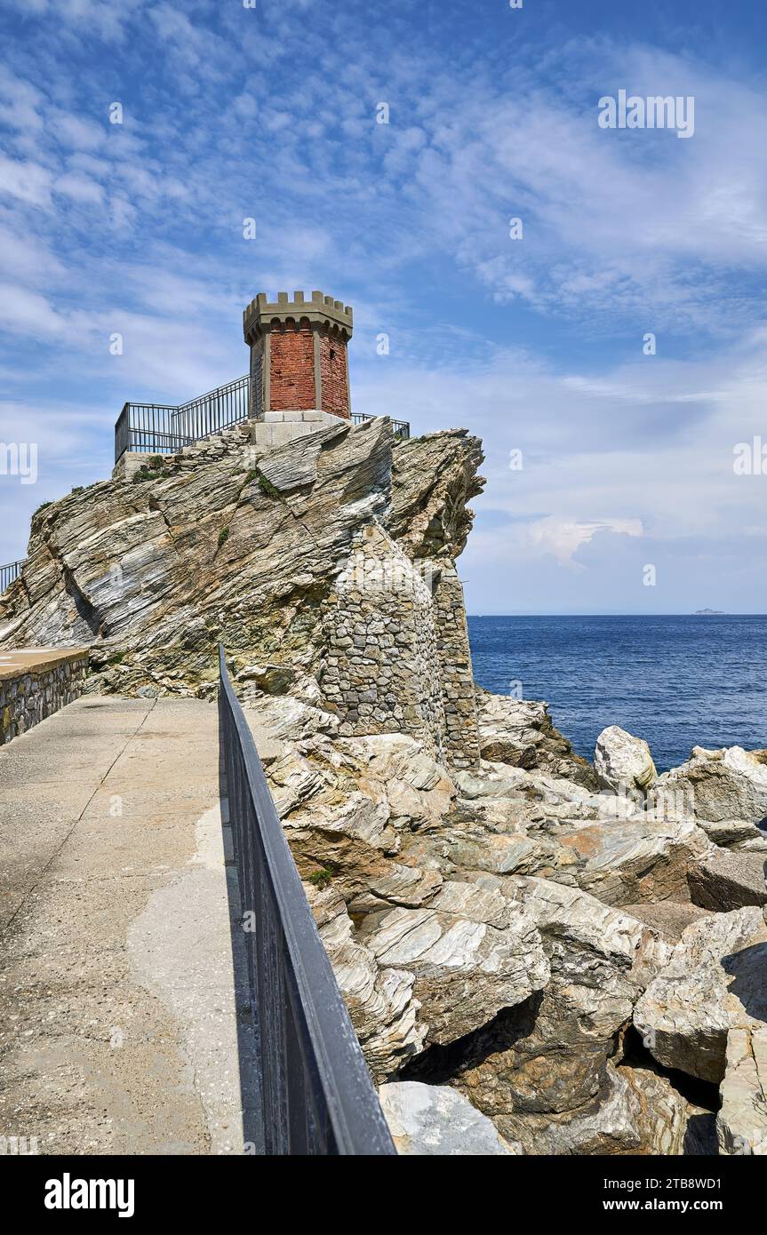 Watchtower at the Harbor of Rio Marina,Island of Elba,Tuscany ...
