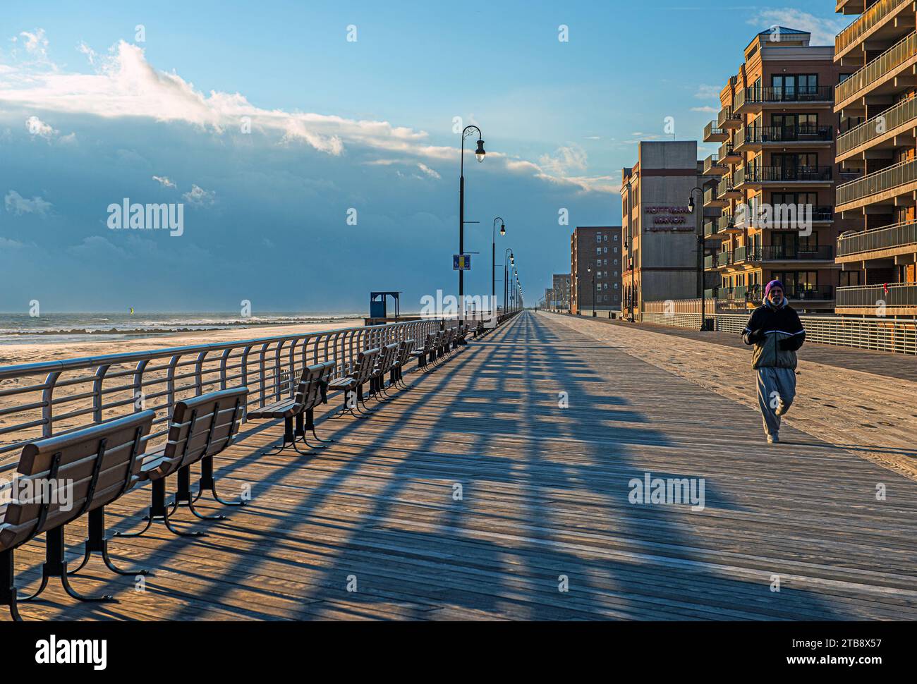 Long Beach boardwalk, Long Island, NYC, USA Stock Photo - Alamy