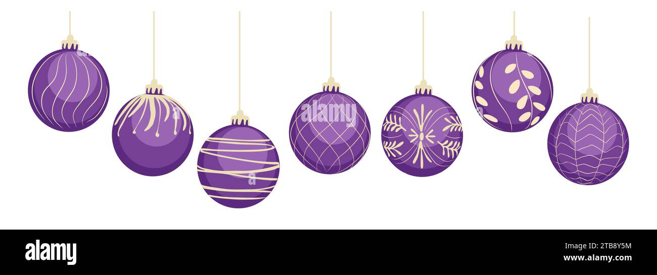 Set of violet Christmas balls, purple bubbles Stock Vector Image & Art ...