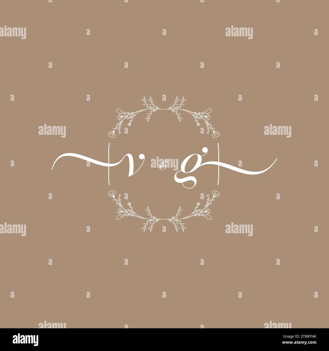 VG handwriting logo of initial signature, wedding and fashion concept ...