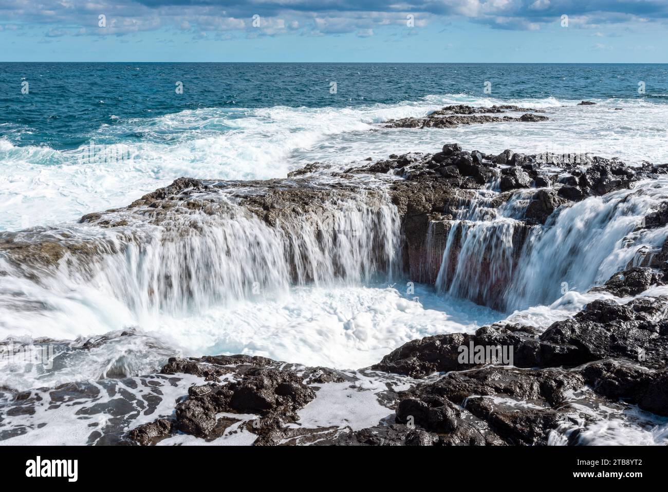 Spectacular natural phenomenon of Bufadero de la Garita where the water ...