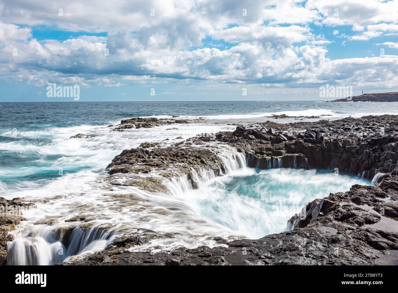 Spectacular natural phenomenon of Bufadero de la Garita where the water ...