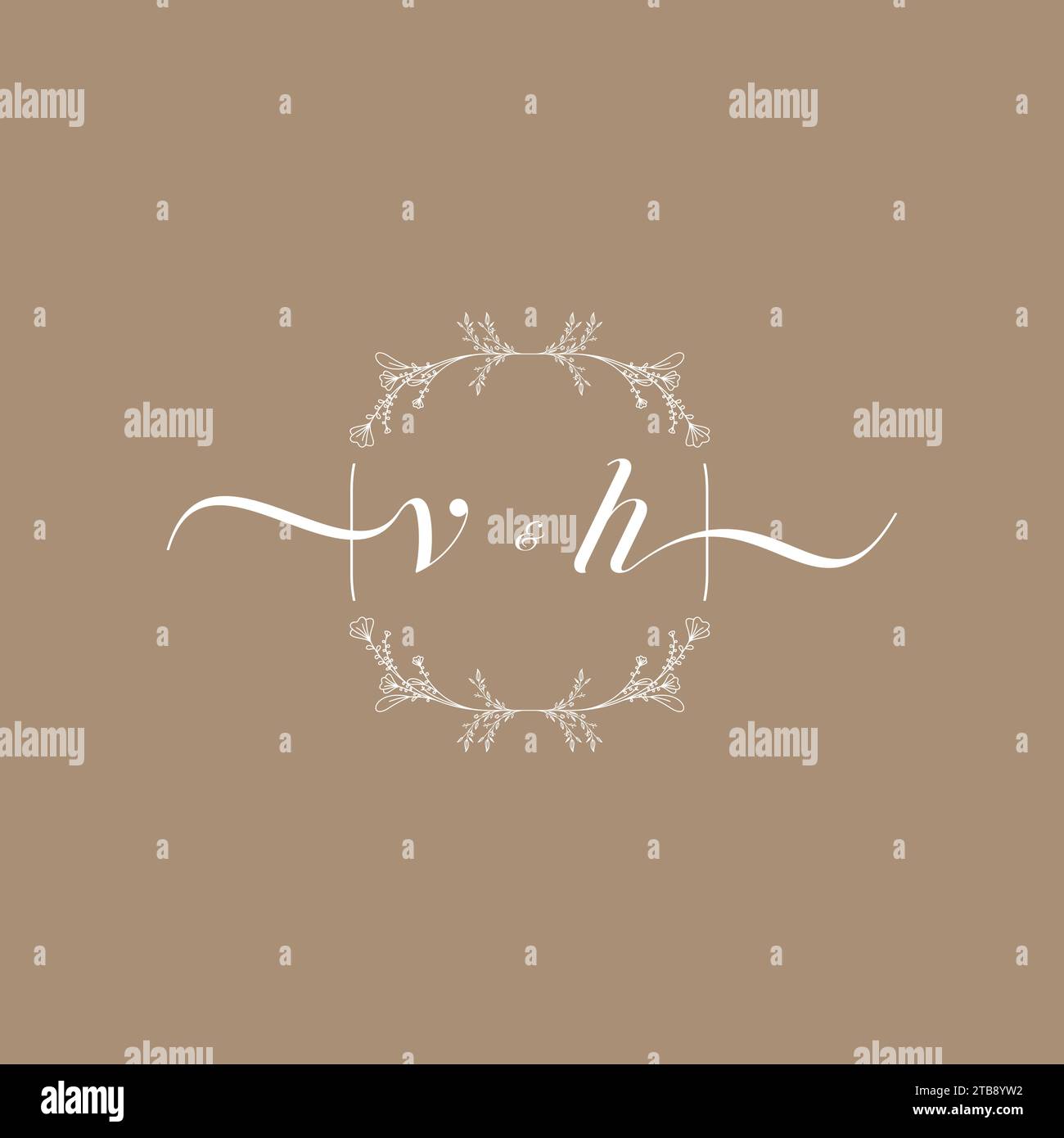 VH handwriting logo of initial signature, wedding and fashion concept ...