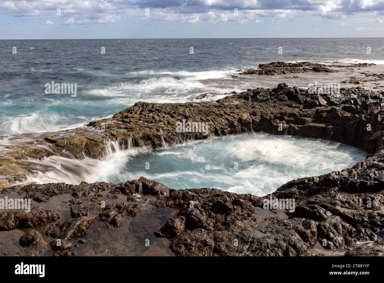 Spectacular natural phenomenon of Bufadero de la Garita where the water ...
