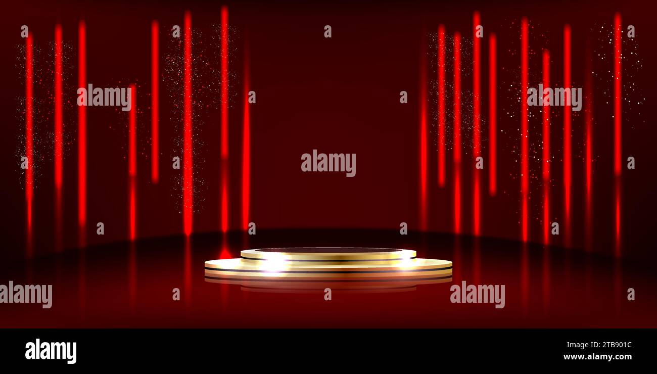 Gold podiun on red background. Vector Stock Vector Image & Art - Alamy