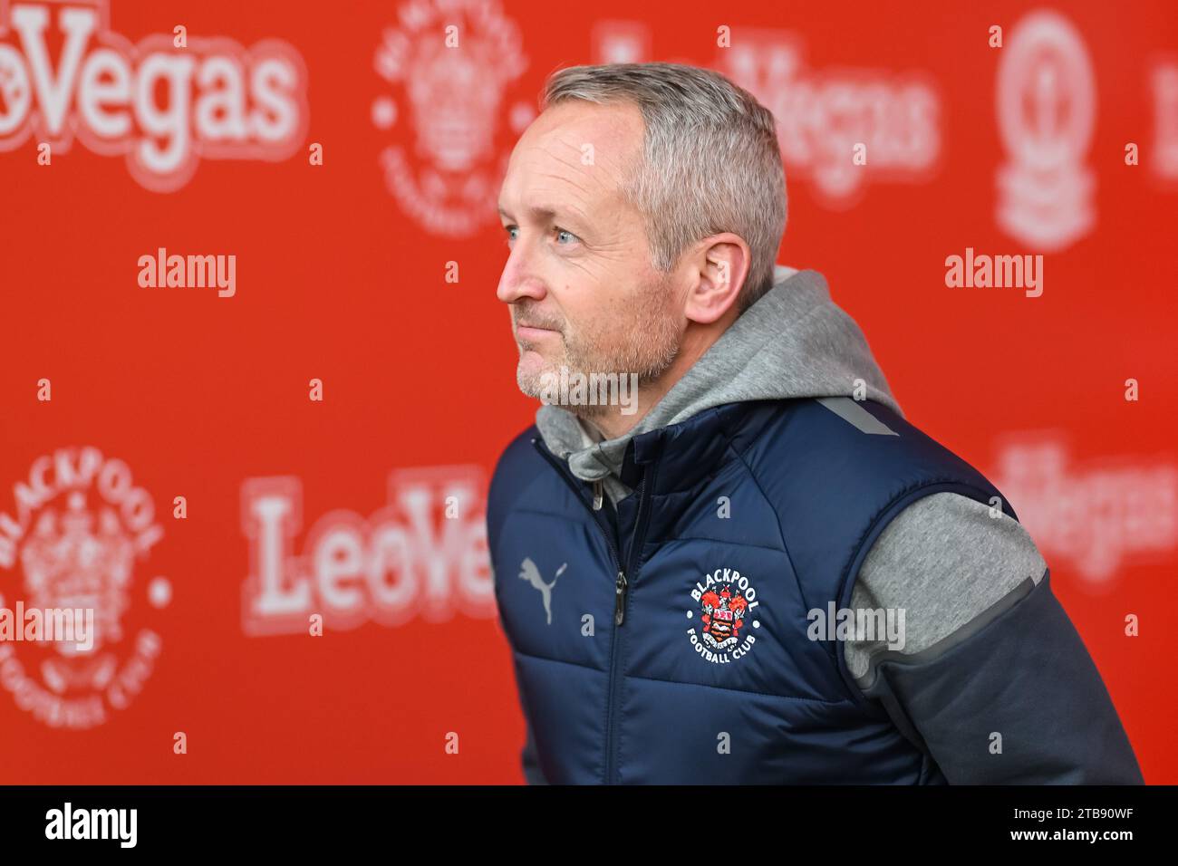 Neil Critchley Manager of Blackpool arrives ahead of the Bristol Street ...