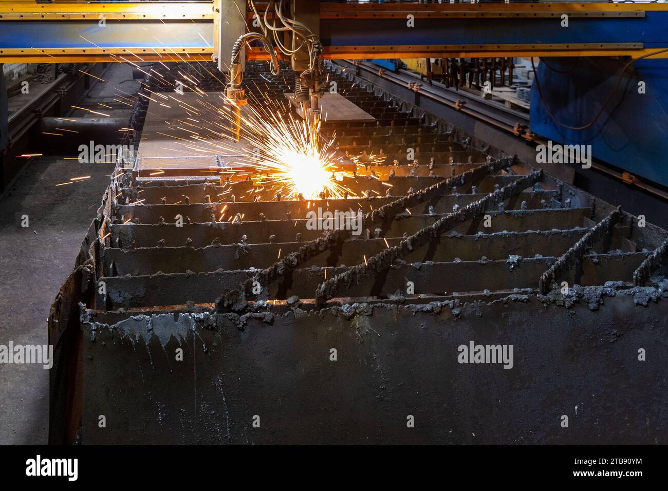 Welding in the workshop of various metal structures. Special welding ...