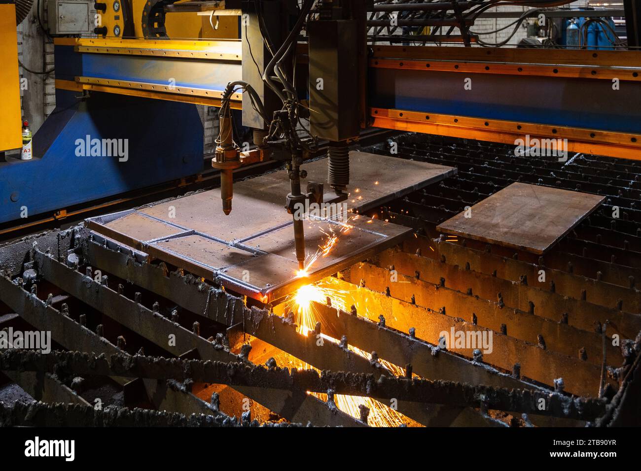 Welding in the workshop of various metal structures. Special welding ...