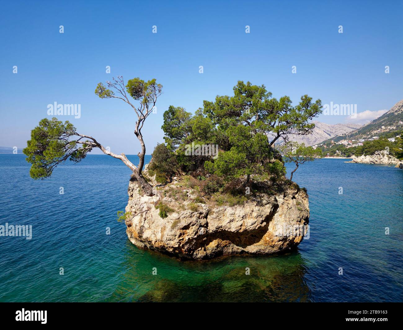 The symbol of Brela, The Brela Stone during a sunny day. This rock in ...