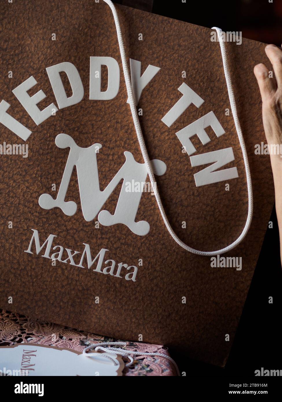 Teddy Ten Max Mara studio sweater packaging retail fashion design , Italy high res image Stock ...