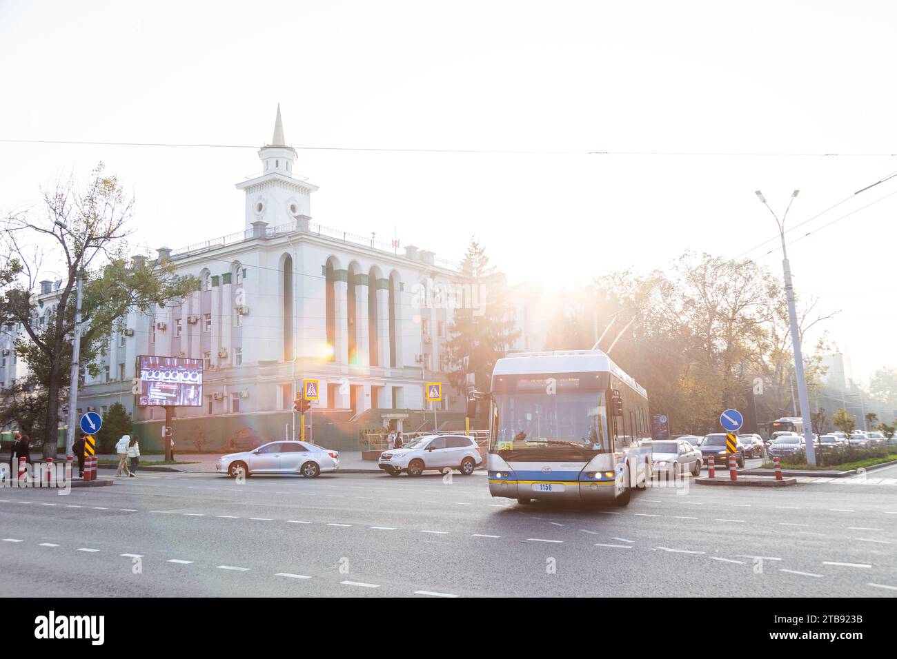 Almaty, Kazakhstan - October 28, 2023: Tram vehicle in Almaty city ...