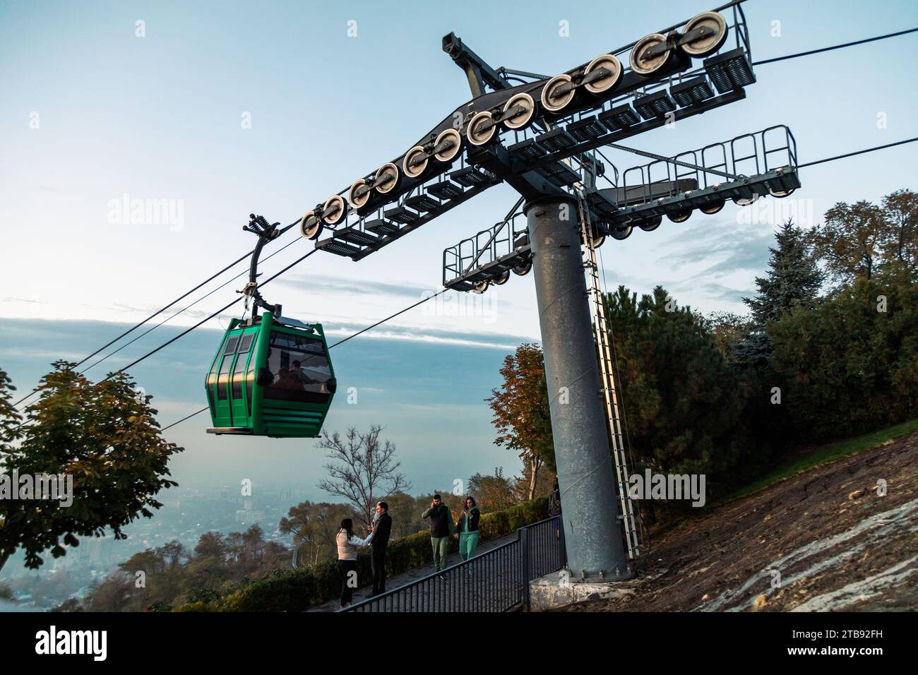 Almaty, Kazakhstan - October 27, 2023: Kok-tobe hill with tourists and ...