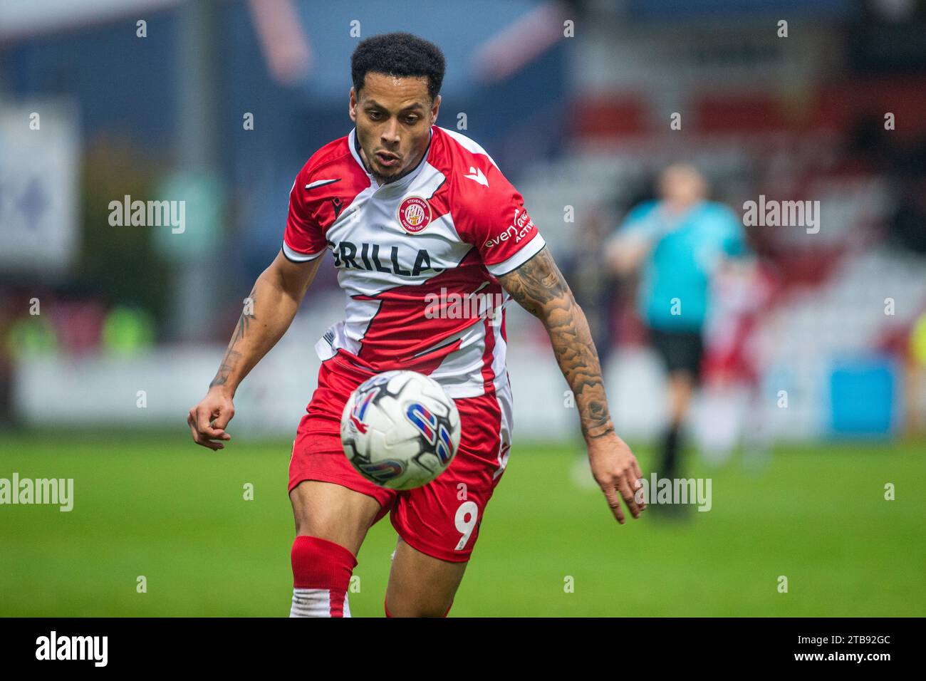 Elliott List in action, whilst playing for Stevenage FC Stock Photo - Alamy