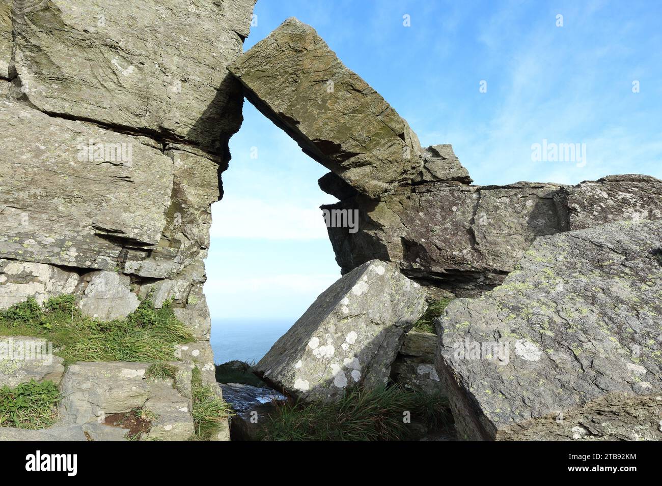 Interesting rock formation. Castle Rock, Valley of Rocks. Large Rocks ...