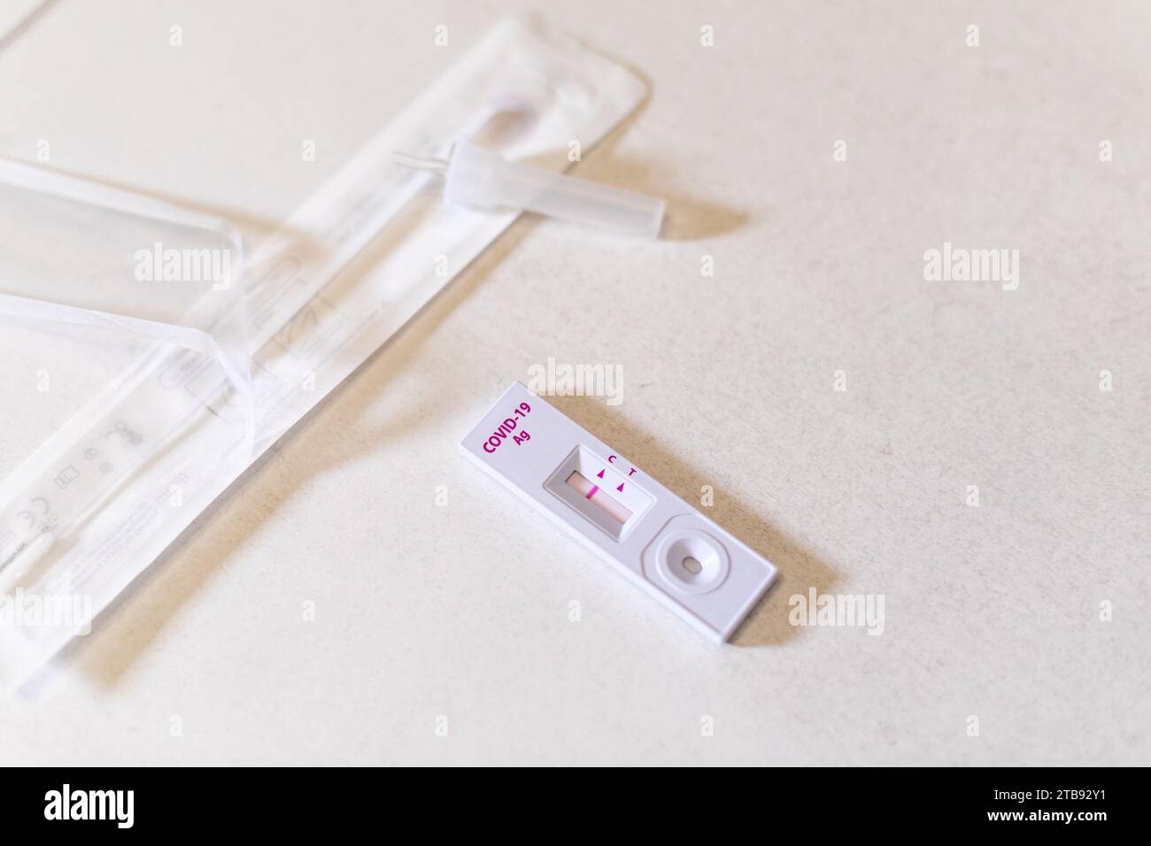 Close-up of Negative Covid-19 antigen rapid test kit result Stock Photo ...